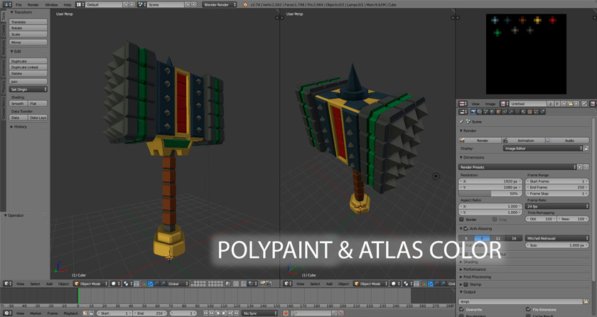 curso Introducción al PolyPaint y Atlas color con Blender
